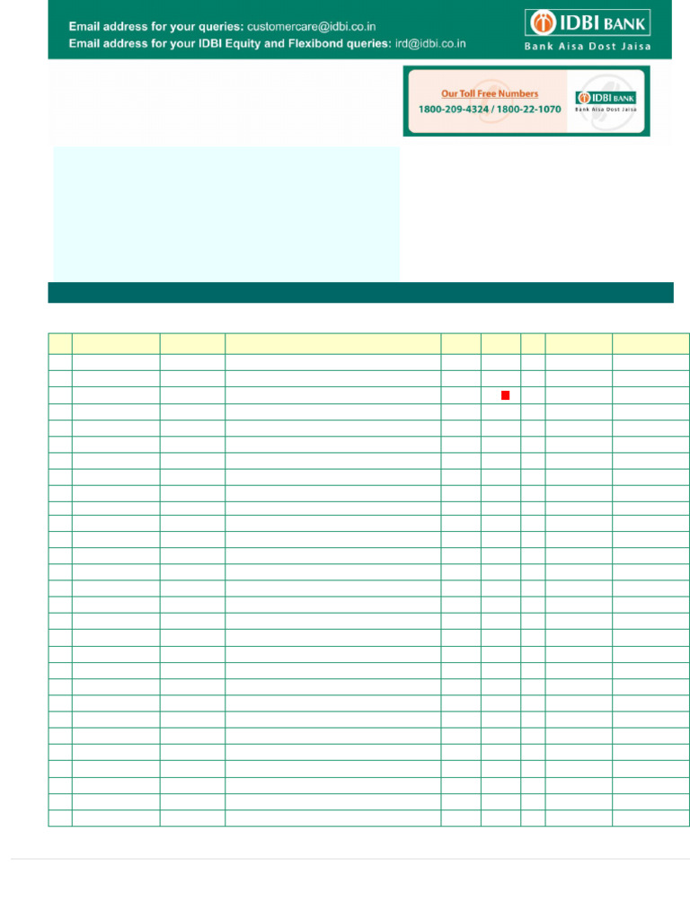 IDBI Current Account Statement | PDF | Payments | Financial Technology
