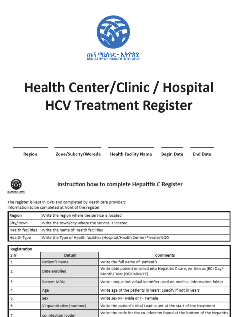 HCV Register - A4 | PDF | Hepatitis C | Alanine Transaminase