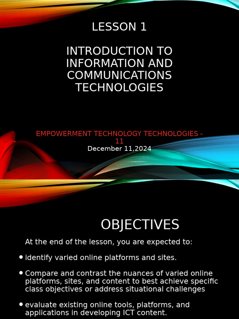 ETech-Lesson-1-sy-2024-25 3 | PDF | World Wide Web | Internet & Web