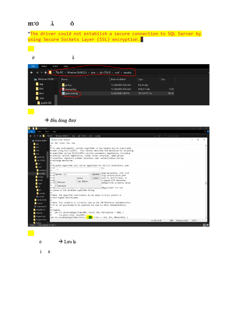 Huong Dan Fix Loi Security khi connect SQL | PDF