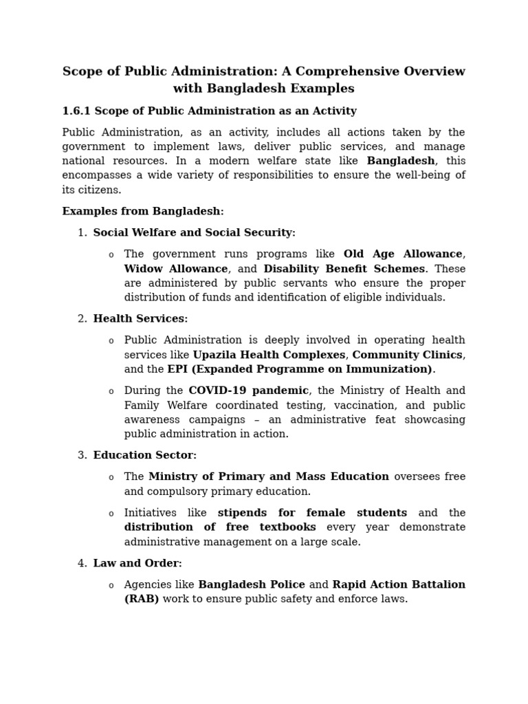 Scope of Public Administration in Bangladesh | PDF | Bangladesh ...