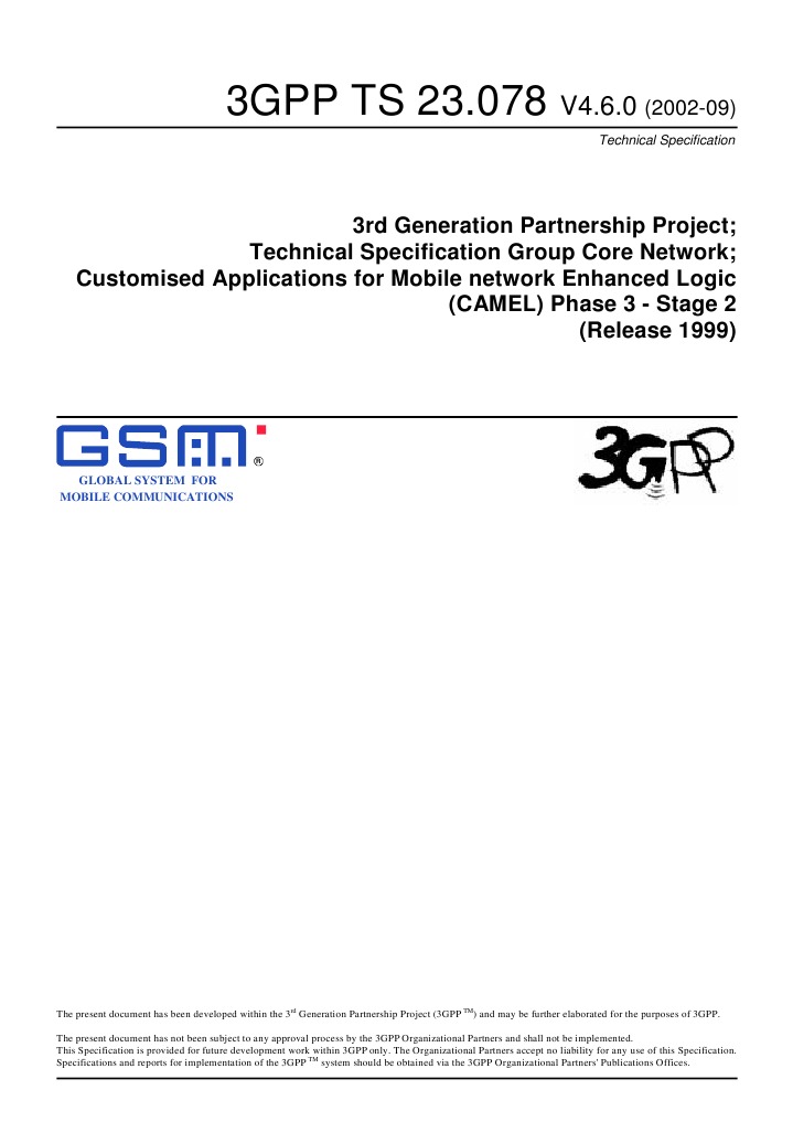 Standard CAMEL | PDF | 3 Gpp | Telecommunications