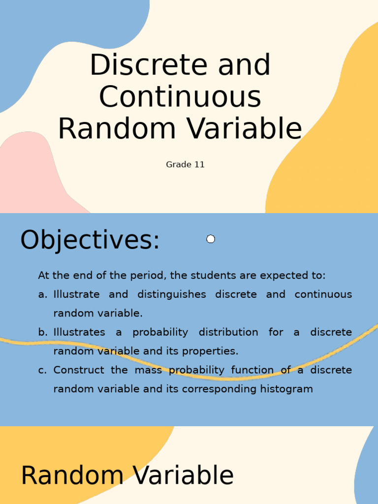 StatsProba Q3 Lesson 2 Discrete and Continuous Random Variable | PDF ...