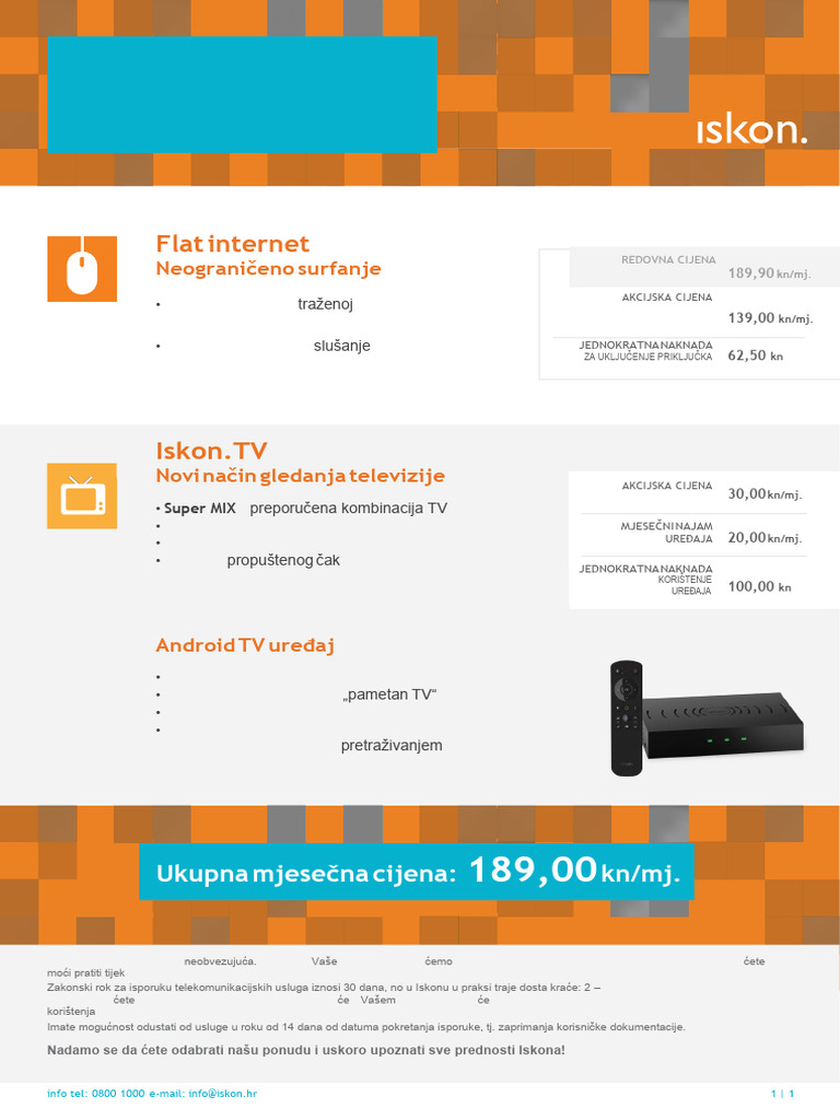 189kn NET Iskon - playTV Box | PDF