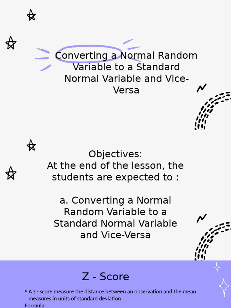 StatsProba Q3 Lesson 6 Converting Normal Random Variable To A Standard Normal Variable and Vice ...
