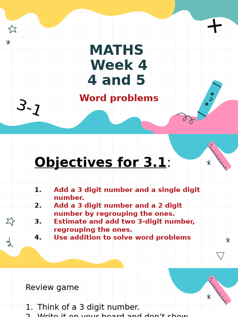 Maths Week 4 - Lesson 4 and 5 - Extra | PDF