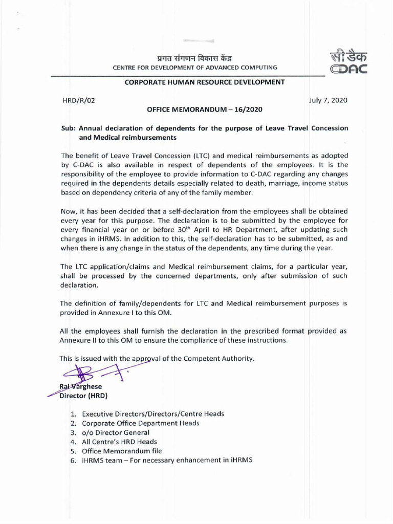 Annual Declaration of Dependents | PDF