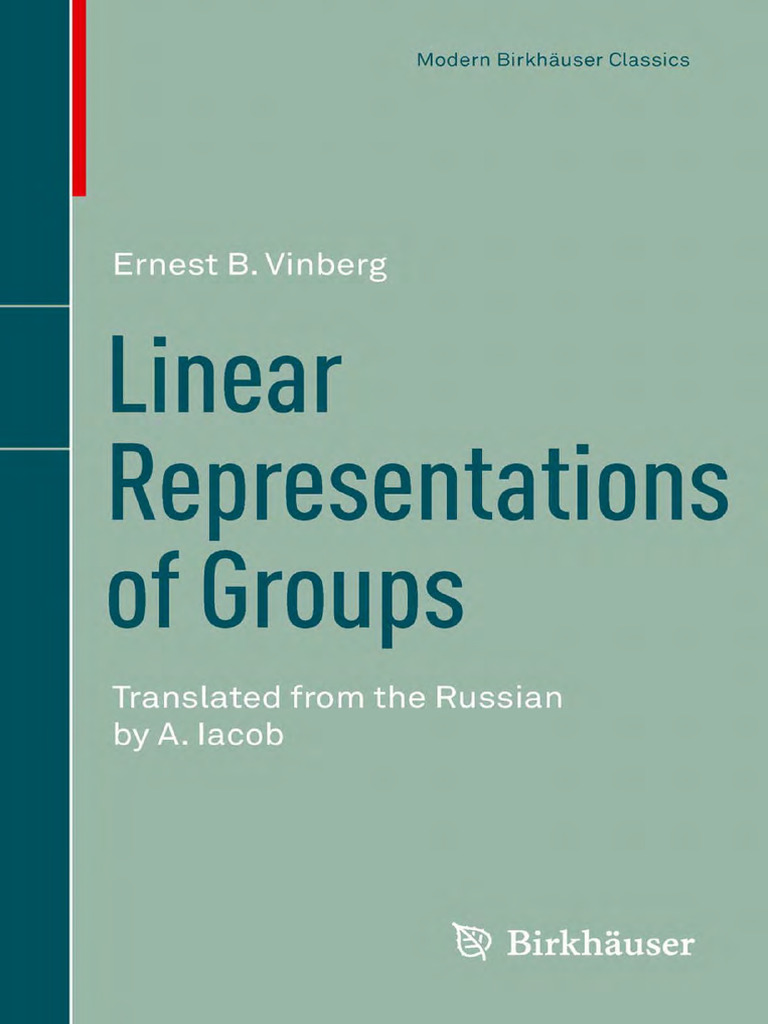 (Vinberg) Linear Representations of Groups (1989) | PDF | Group Representation | Linear Map