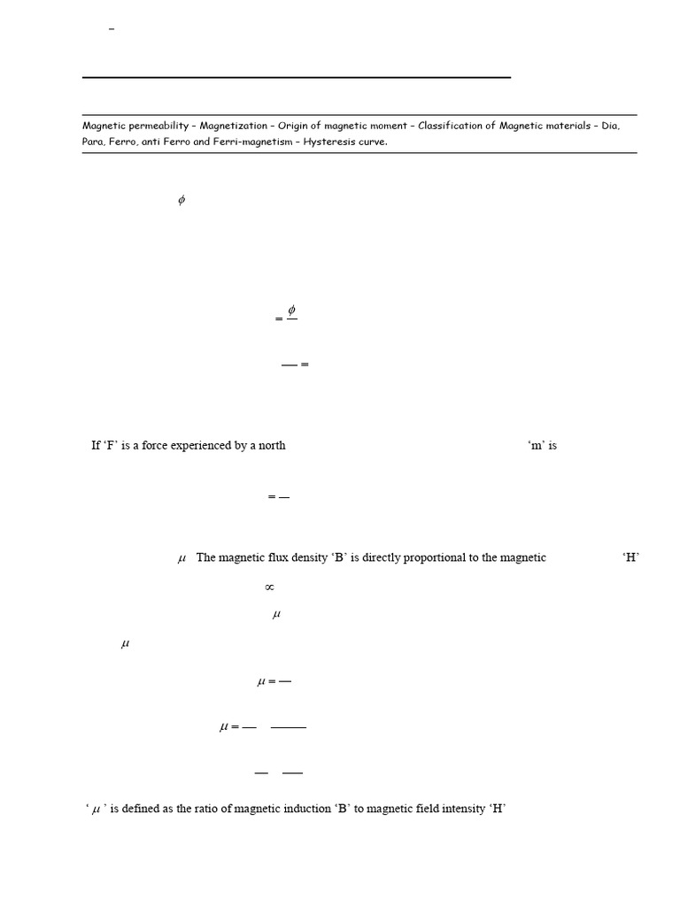 Engg. Physics Unit-3 MAGNETIC, Dielectric Properties | PDF | Dielectric ...