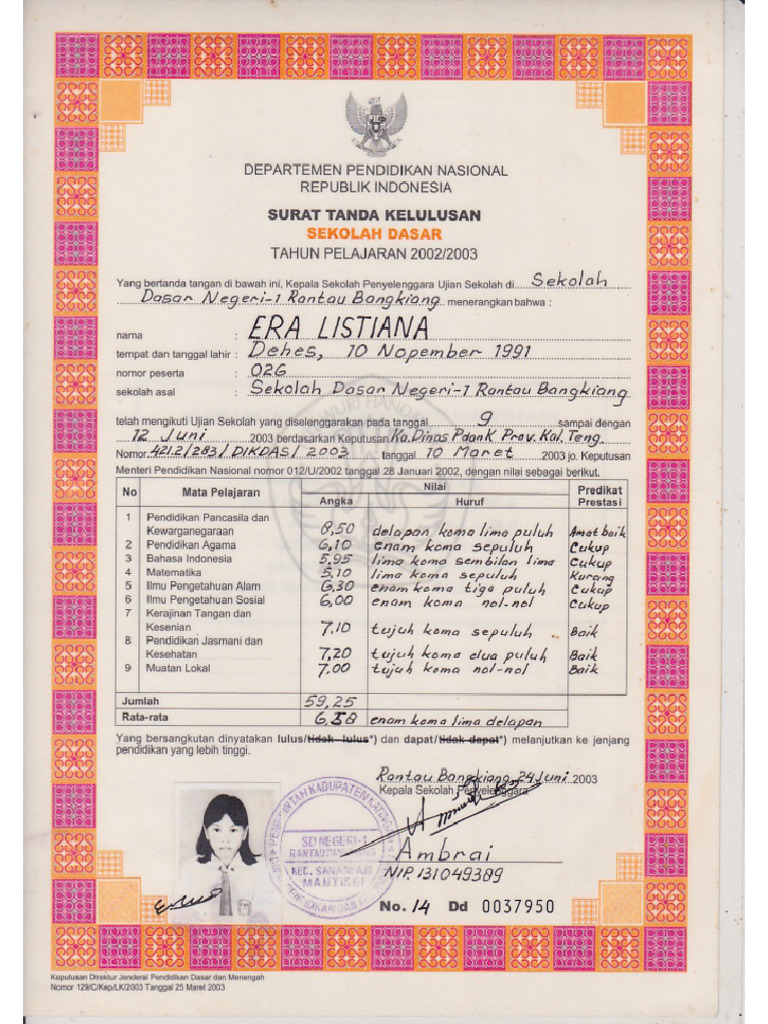 Ijazah SDedit | PDF