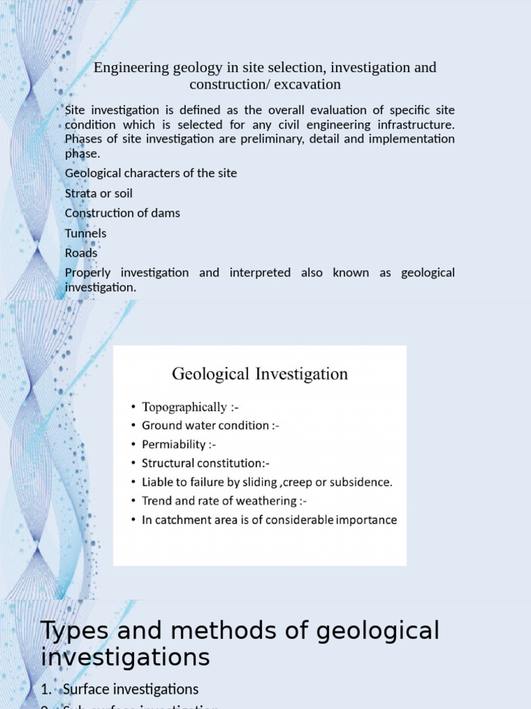 Geological Site Investigation Techniques | PDF | Geology | Structural ...