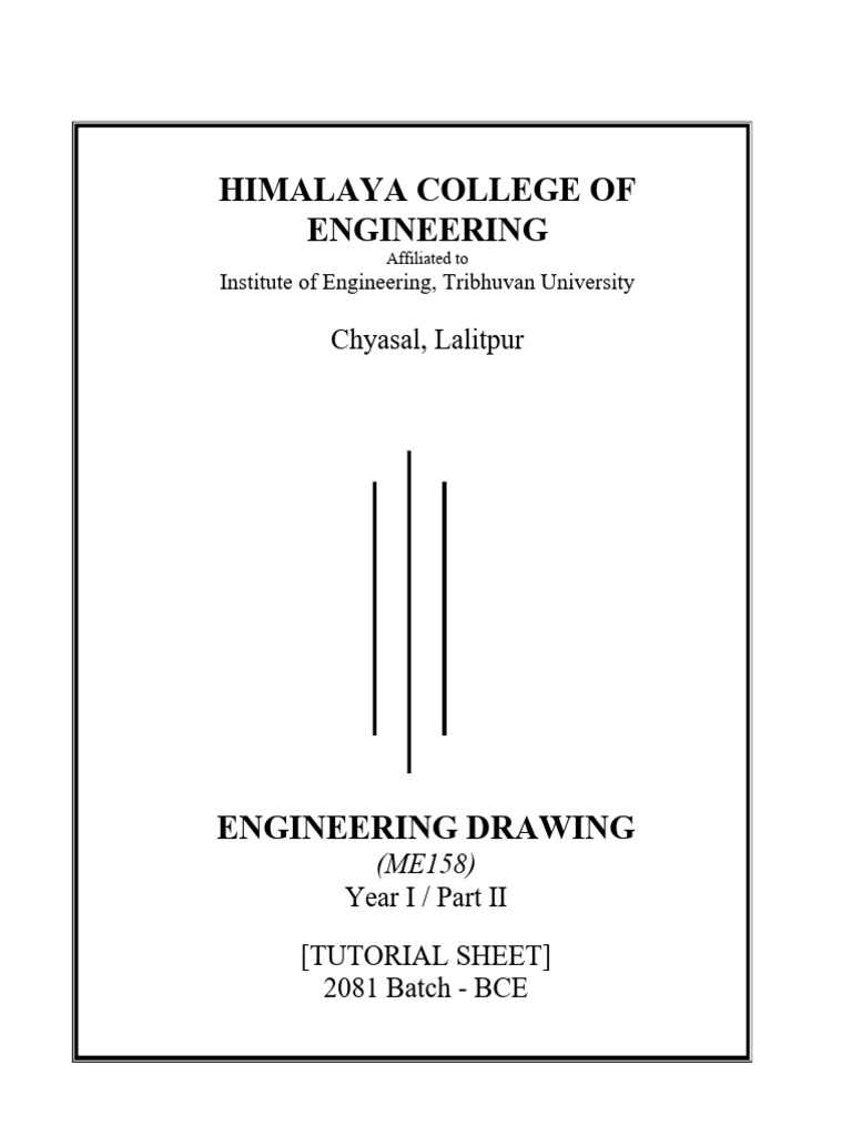Engineering Drawing Tutorial Sheet | PDF | Geometry | Elementary Geometry