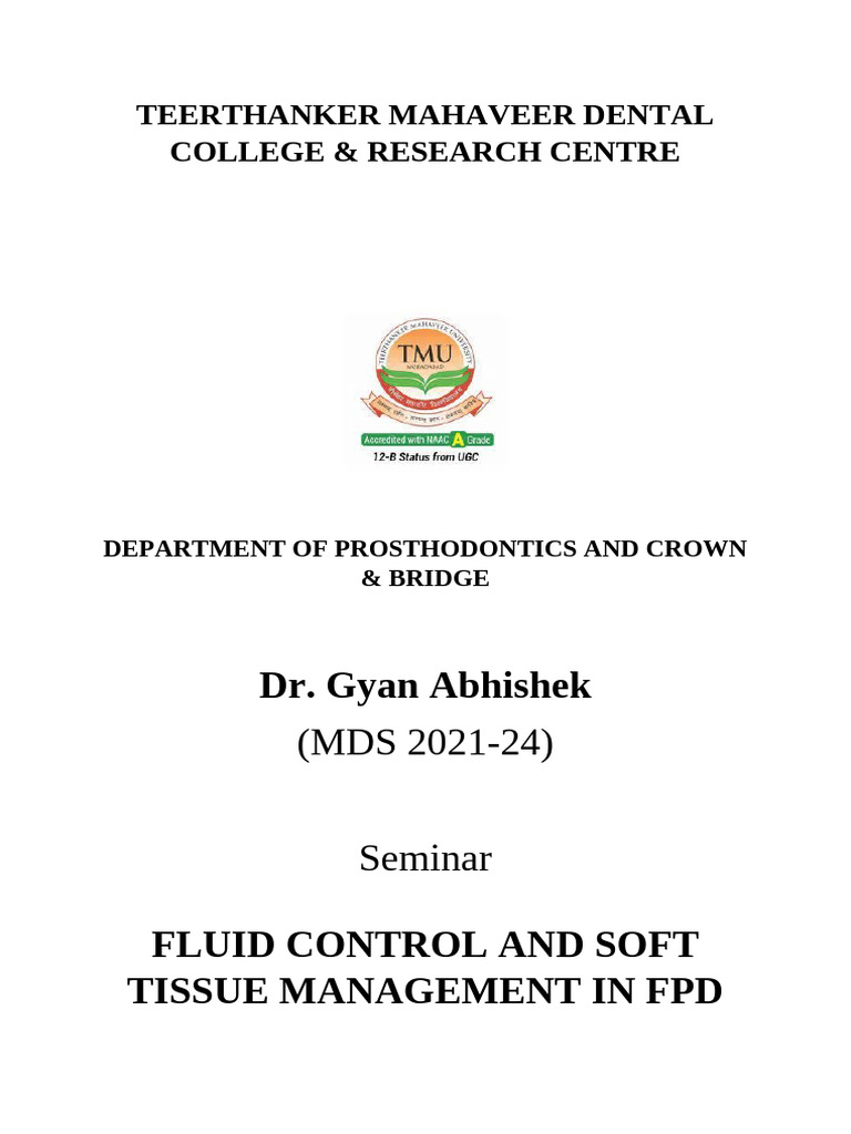 Fluid Control and Soft Tissue Management in FPD | PDF