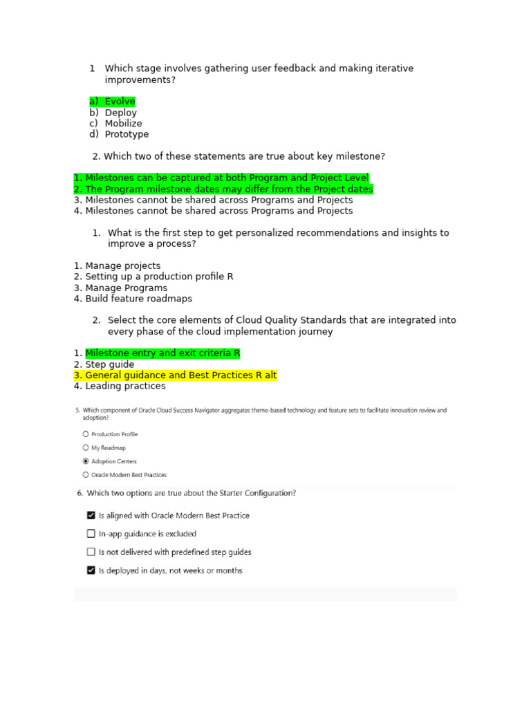 Assessment Oracle Cloud Success Navigator Essentials | PDF