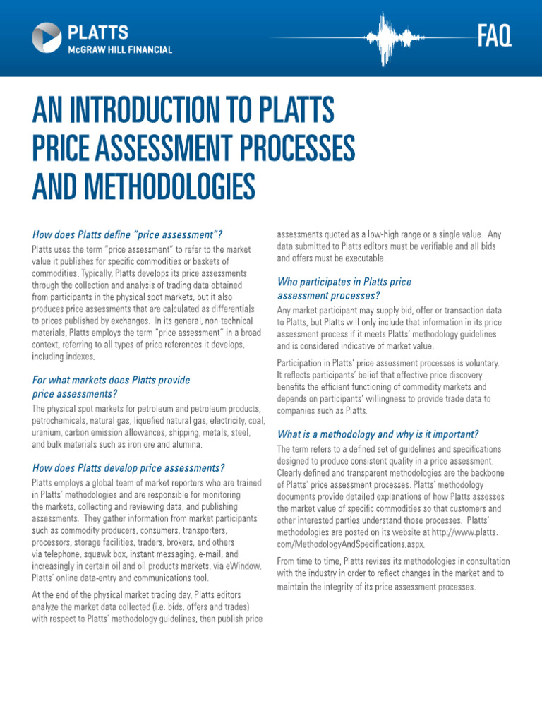 Platts Price Assessment Processes & Methodology | PDF