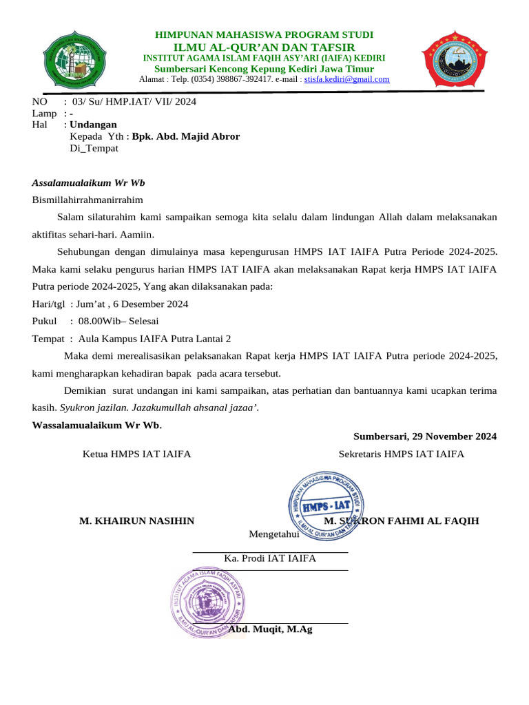 03.undangan raker (1) | PDF