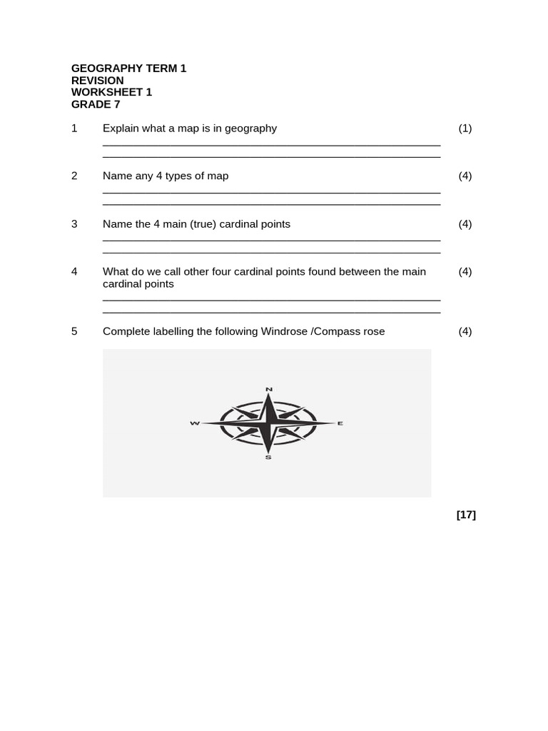 2023 t1 Grade 7 Geography | PDF | Compass | Navigation