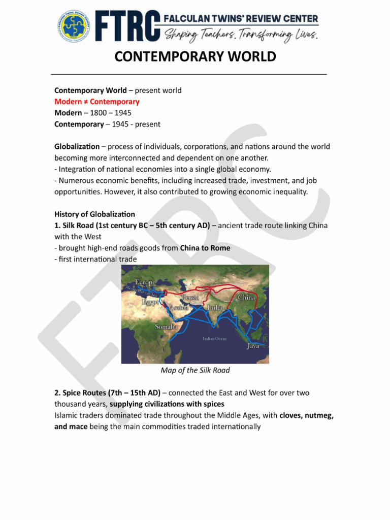Contemporary World | PDF