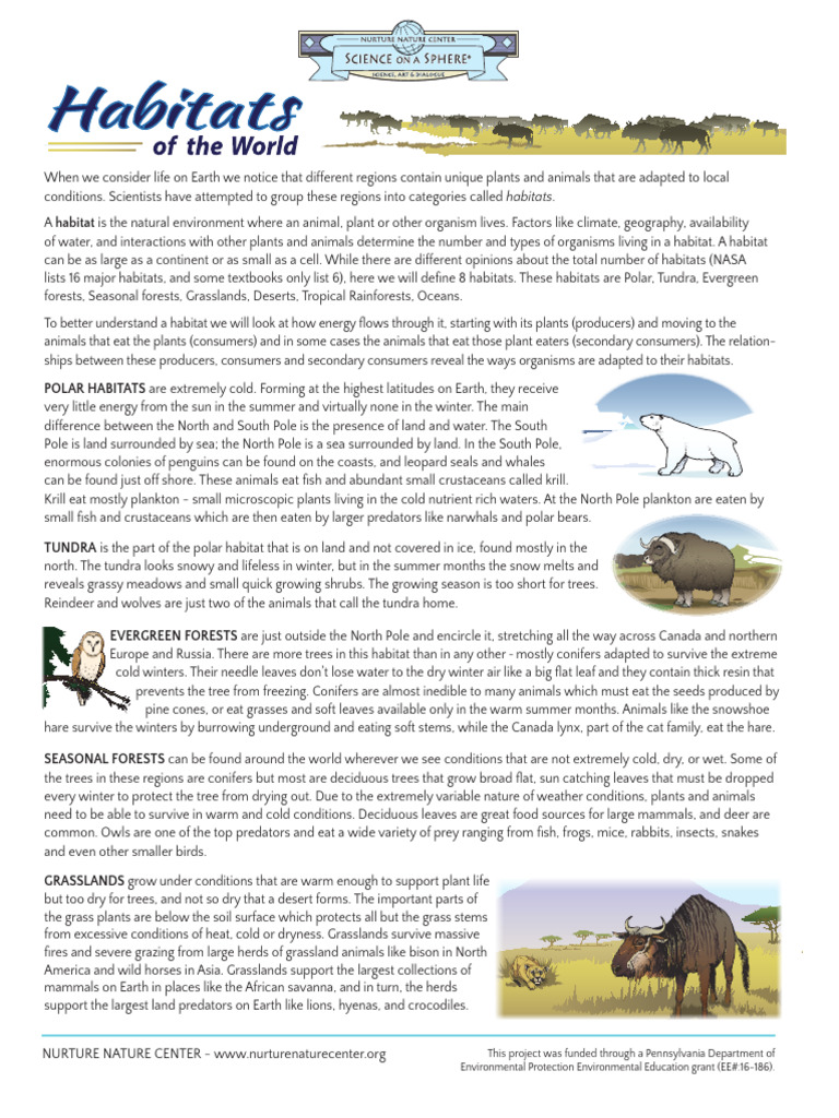 Understanding Earth's Habitats | PDF | Habitat | Coral Reef
