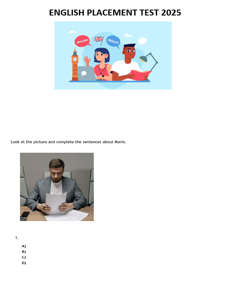 English Placement Test 2025 Guide | PDF