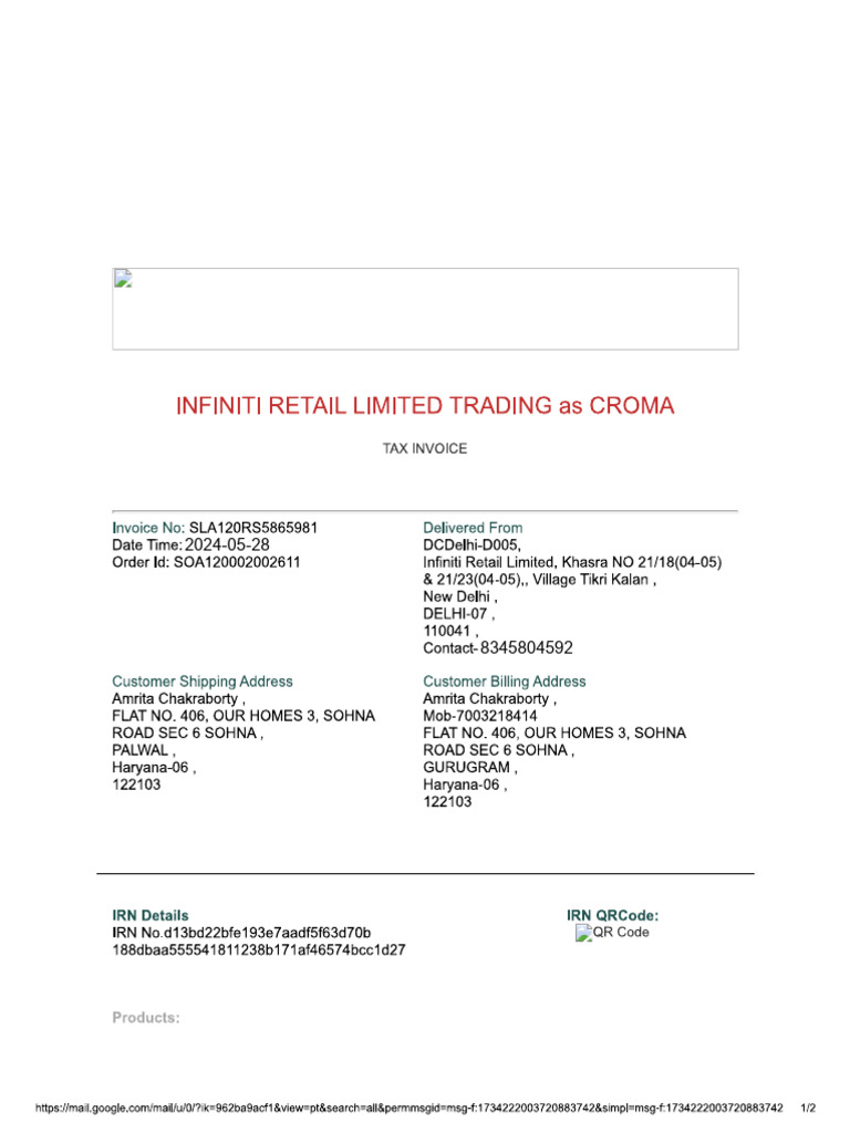 Washing Machine Invoice (1) | PDF