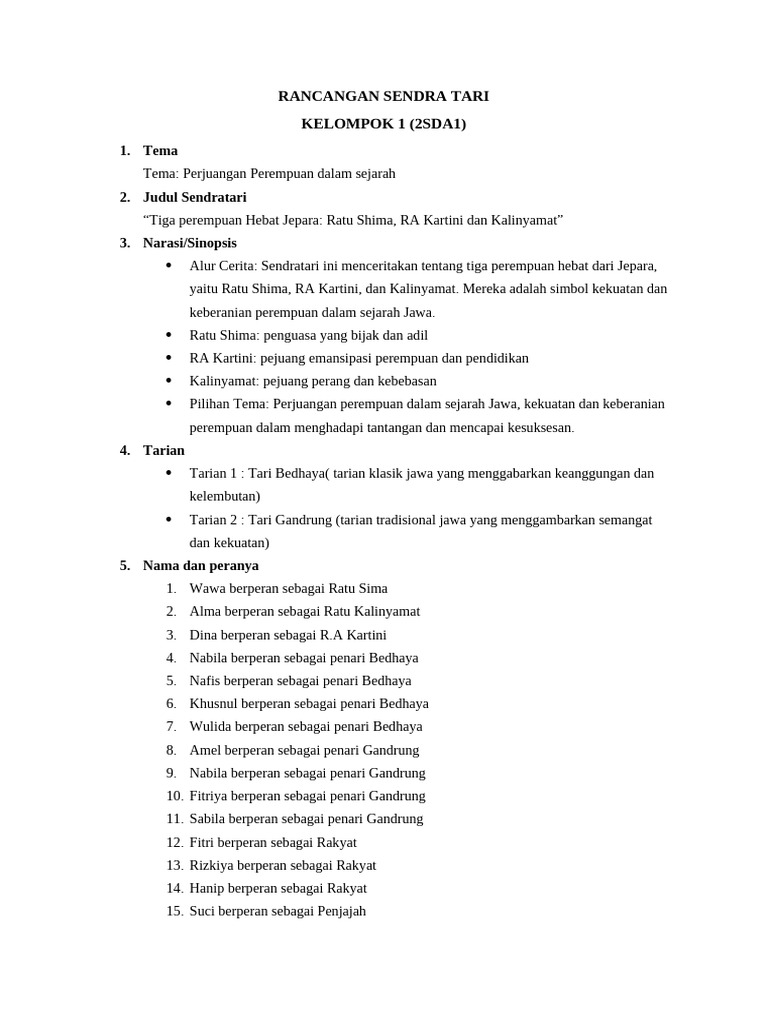 Rancangan Sendra Tari | PDF