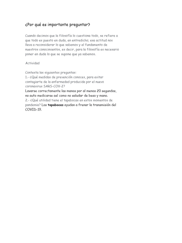 Por Qué Es Importante Preguntar | PDF