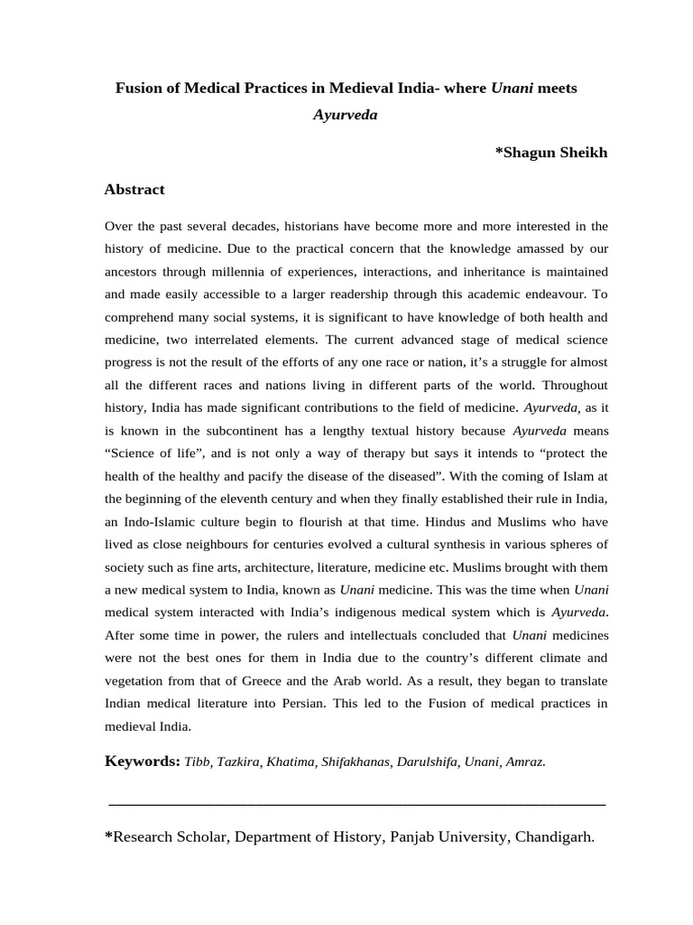 Fusion_of_Medical_Practices_in_Medieval | PDF | Ayurveda | Medicine