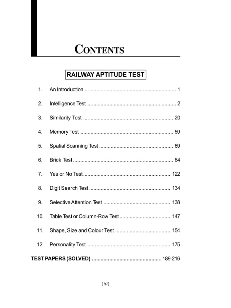 RRB Alp CBT 3 Physcho Test Book | PDF