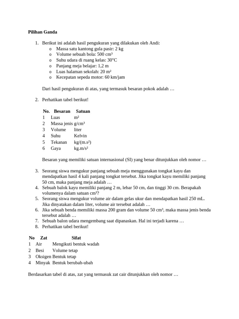 Latihan Soal PTS 2425 | PDF