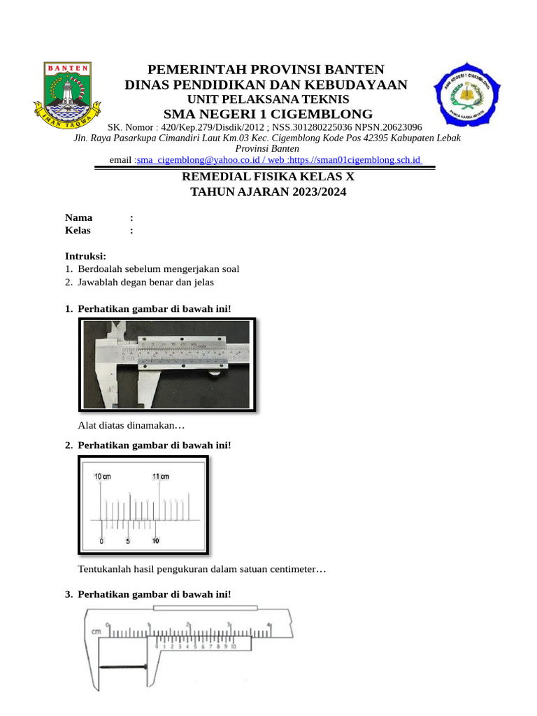 Soal Remedial Fisika Kelas X | PDF