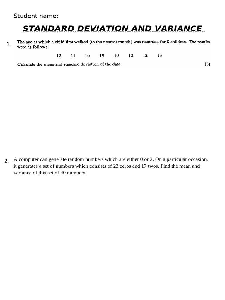 Standard Deviation & Variance | PDF