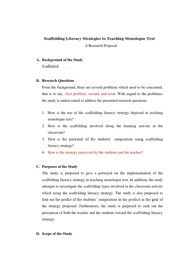 Proposal - Scaffolding Literacy Approach To Teaching Recount | PDF ...