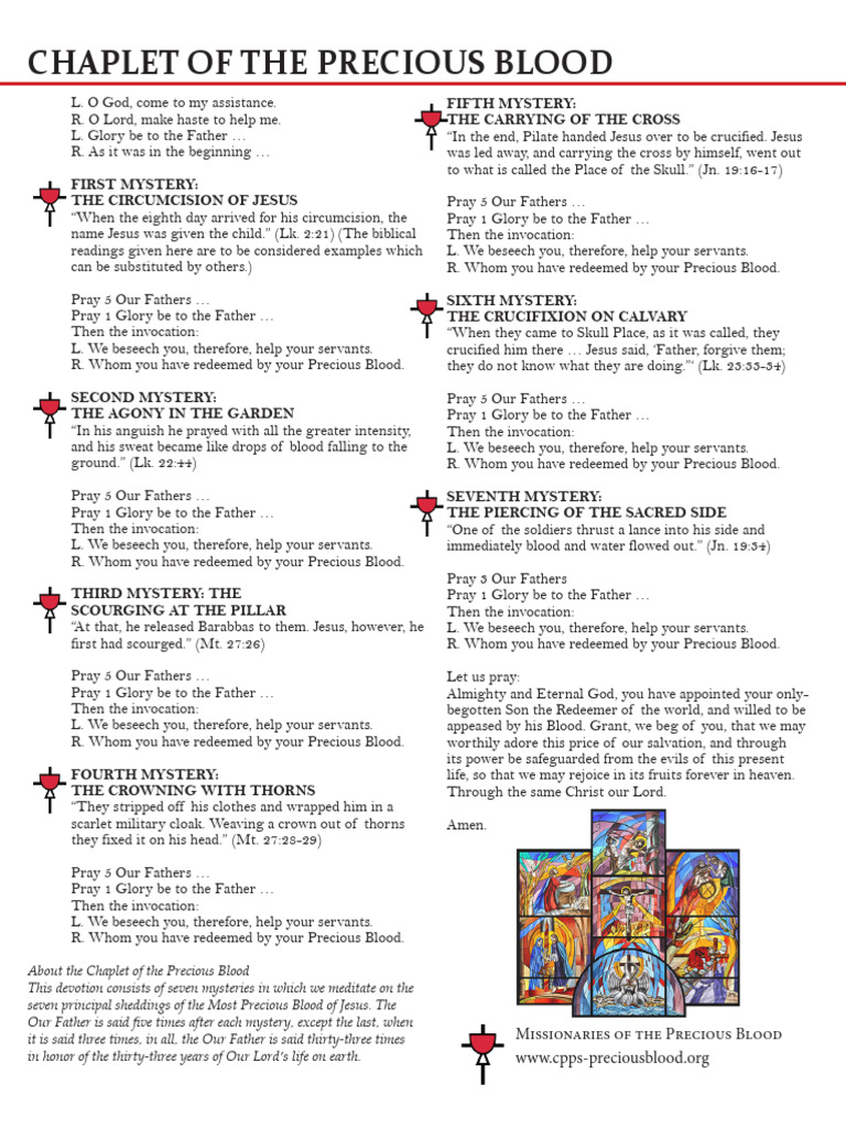 Chaplet of the Precious Blood Guide | PDF | Lord's Prayer | Jesus