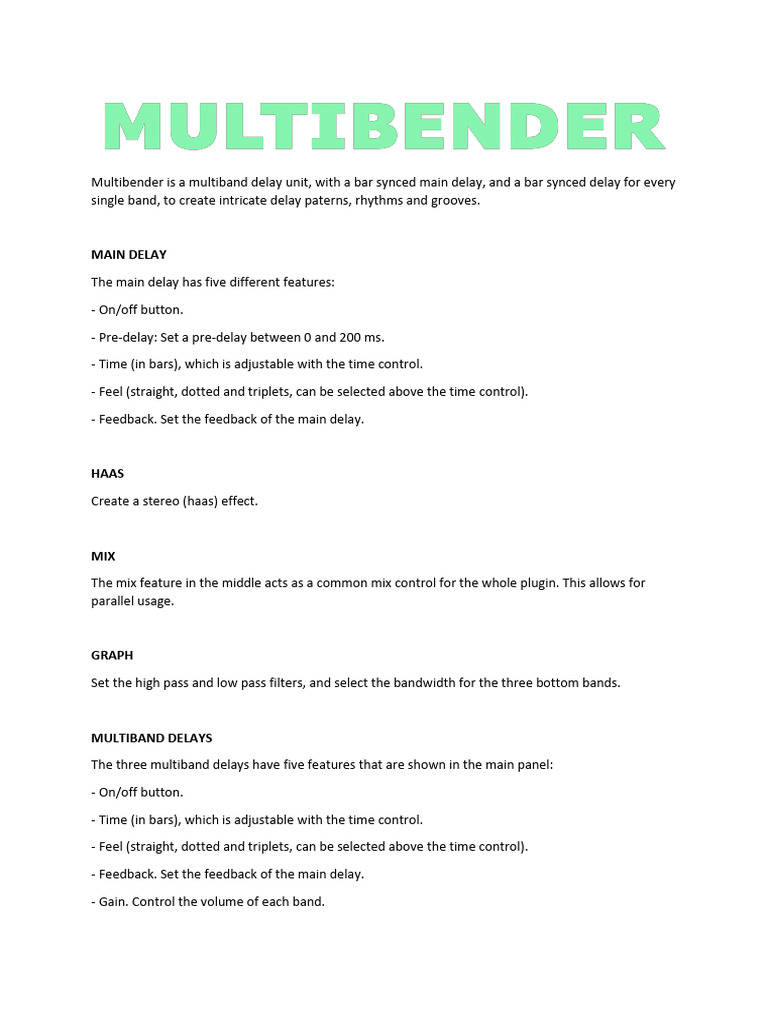 MultiBender - Manual | PDF