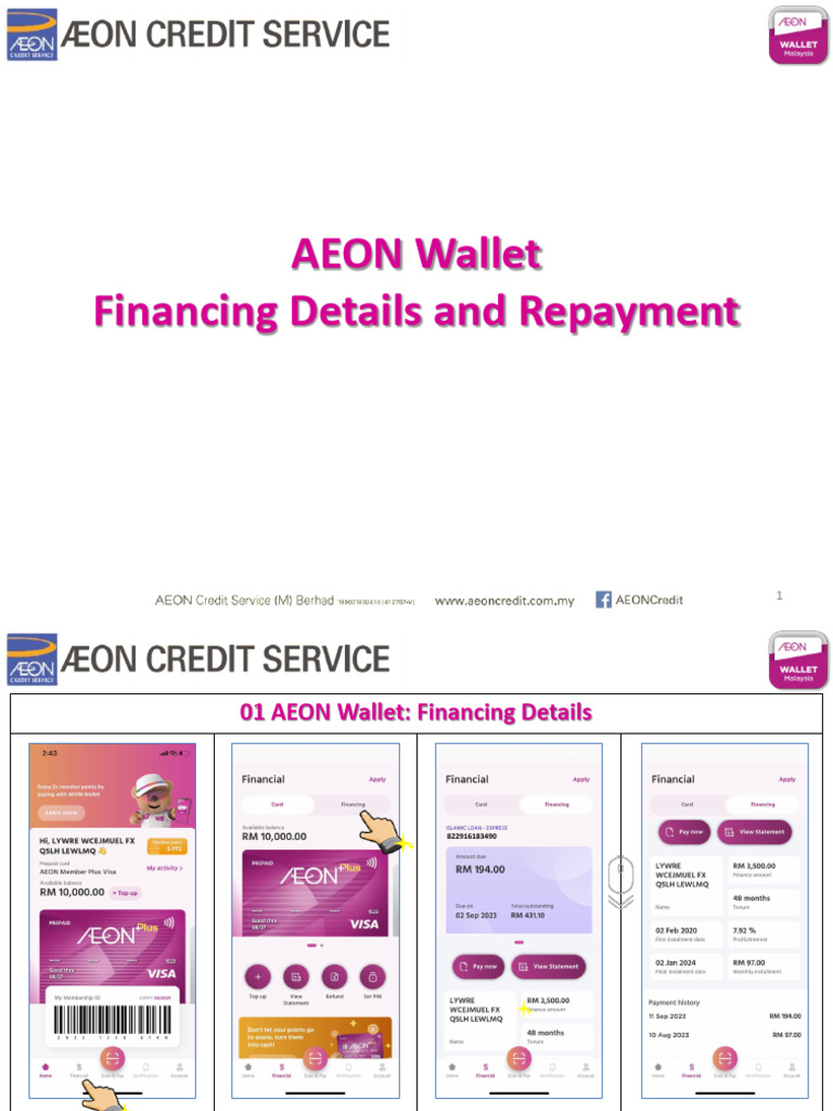 Aeon Wallet Financing Details and Repayment Guideline | PDF