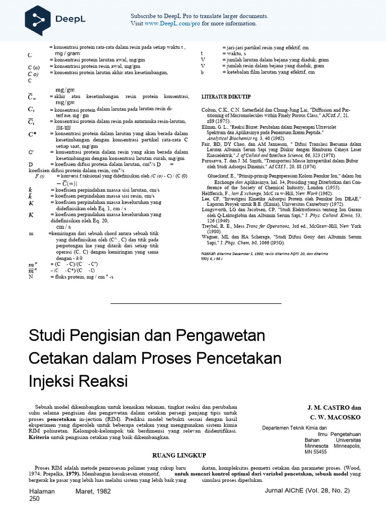 Studies of Mold Filling and Curing in the Reaction Injection Molding ...