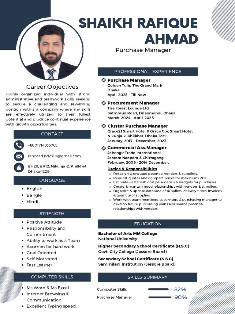 Blue Professional Modern CV Resume | PDF