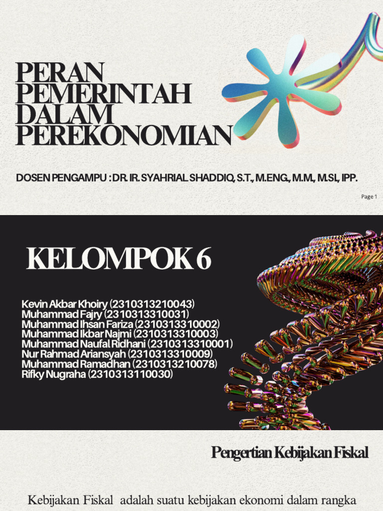 Peran Kebijakan Fiskal dalam Ekonomi | PDF