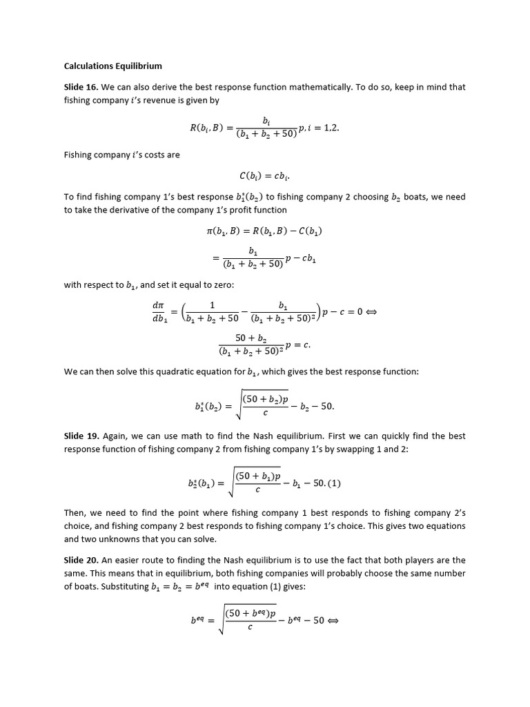 Calculations_equilibrium | PDF | Quadratic Equation | Mathematical Concepts