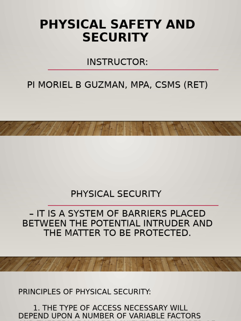 Physical Safety and Security | PDF | Physical Security