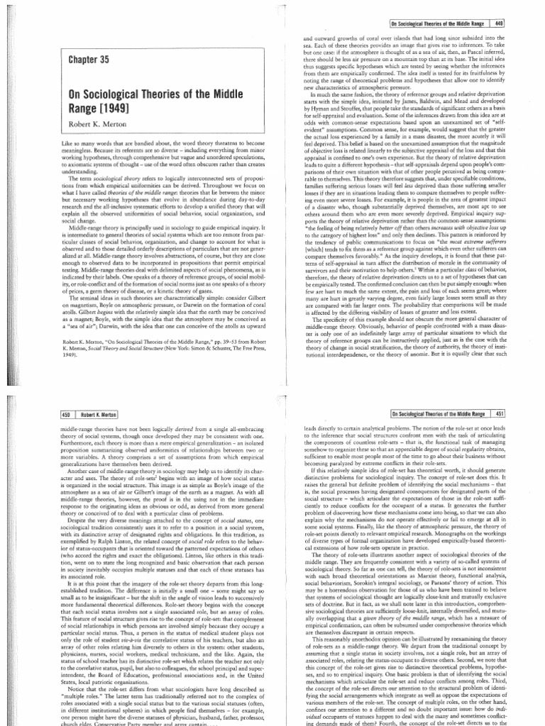On Sociological Theory of The Middle Range | PDF