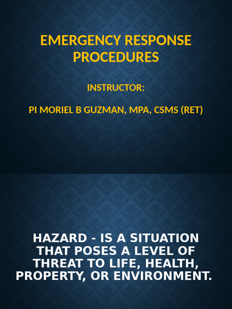 EMERGENCY RESPONSE PROCEDURES | PDF | Earthquakes | Landslide