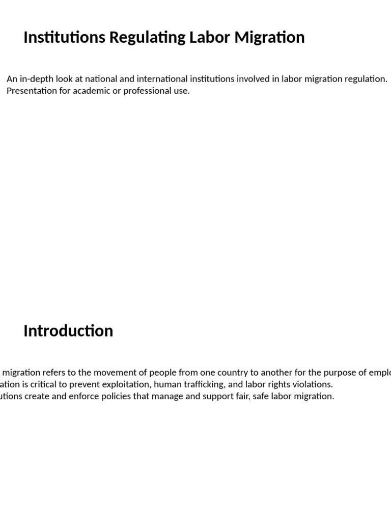 Detailed Labor Migration Presentation | PDF | Migrant Worker | Human Migration