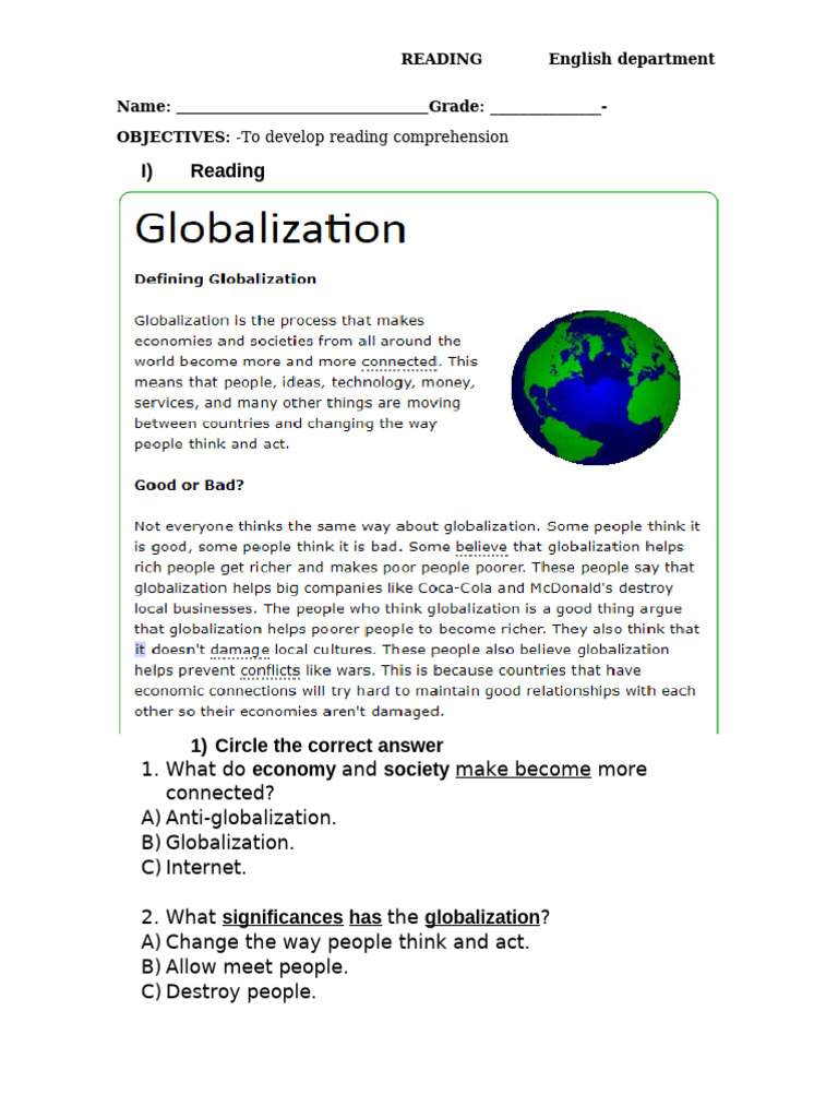 Reading Globalization | PDF