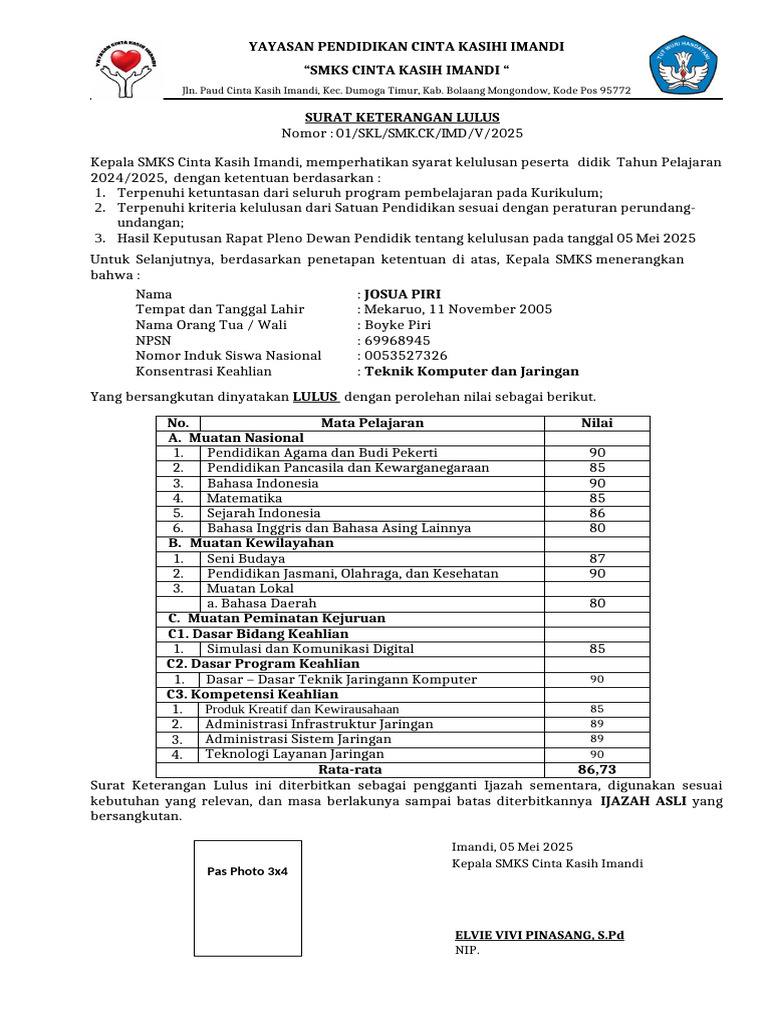 Contoh SKL SMK | PDF