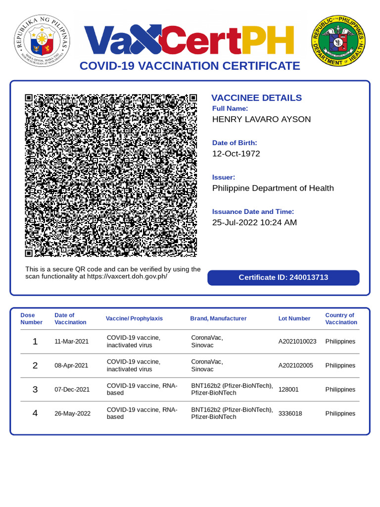 Vaccination Certificate | PDF