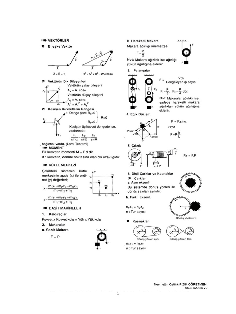 Fizik Formülleri-1 | PDF