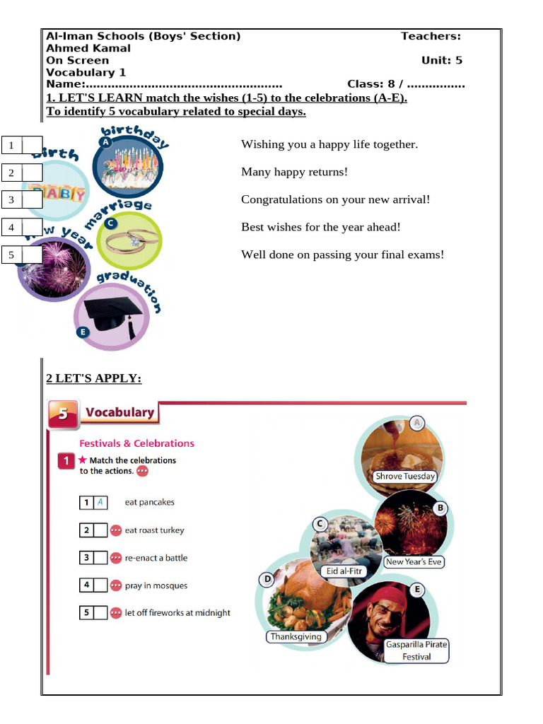 Unit 5 Vocabulary 1 | PDF | Learning