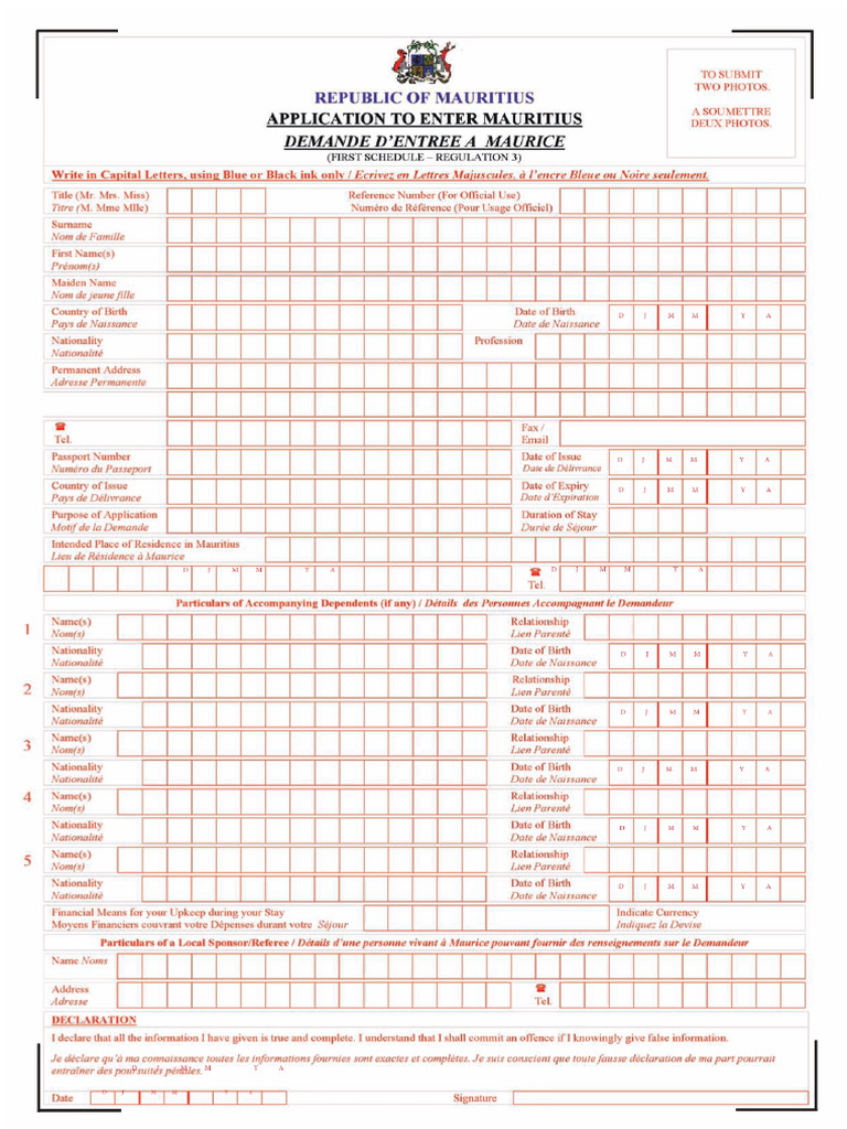 MAURITIUS ENTRY FORM - Page-0001 | PDF